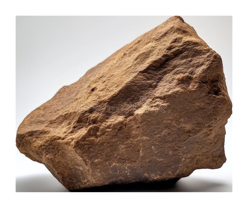 Large Brown Rock with Textured Surface on Transparent Background ...