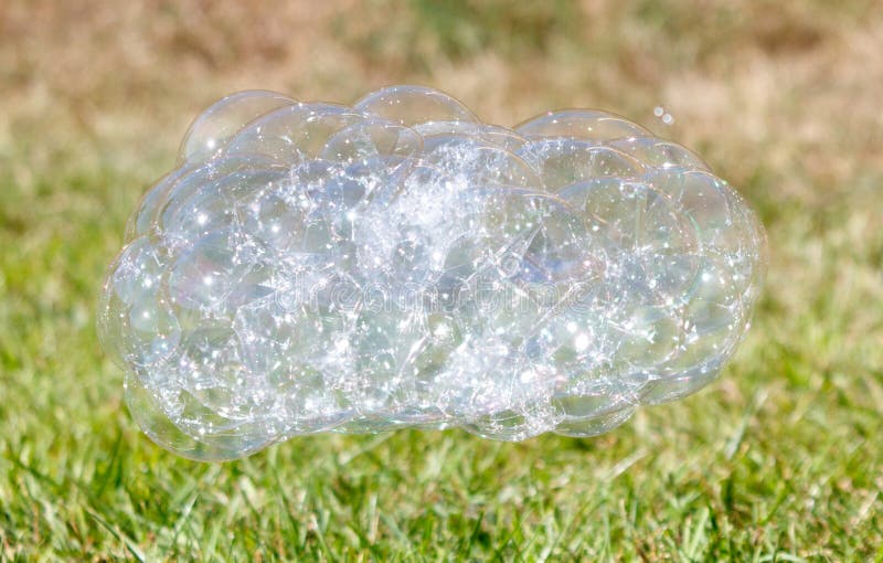 A Large Bubble is Floating in the Air on a Green Field Stock Image ...