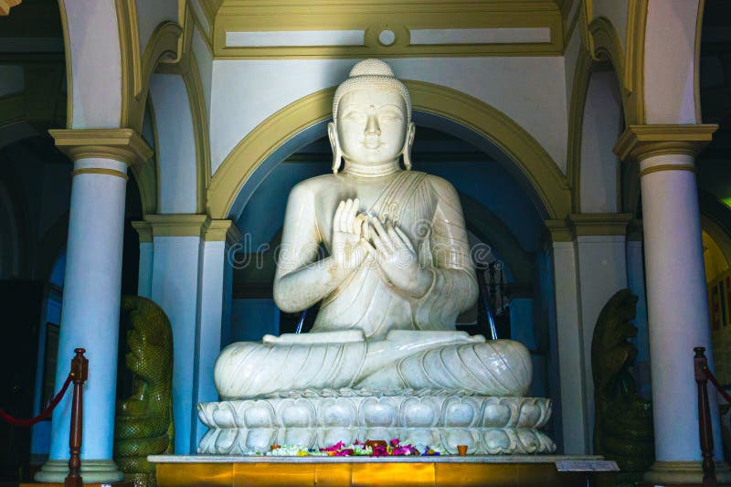 Large Buddha White Statue Inside Temple Editorial Photography - Image ...
