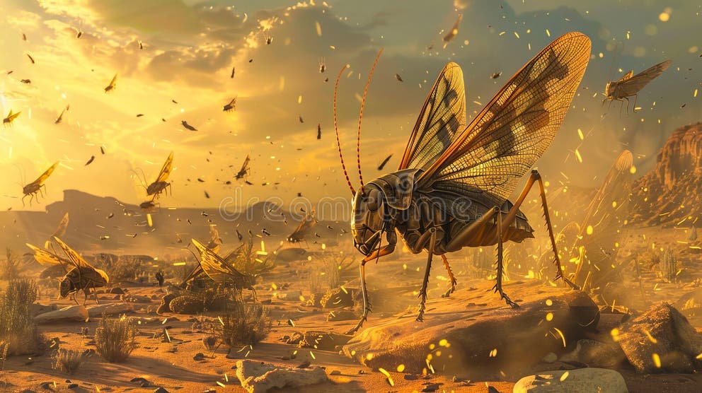 A Large Bug is Standing in the Desert Stock Photo - Image of stone ...