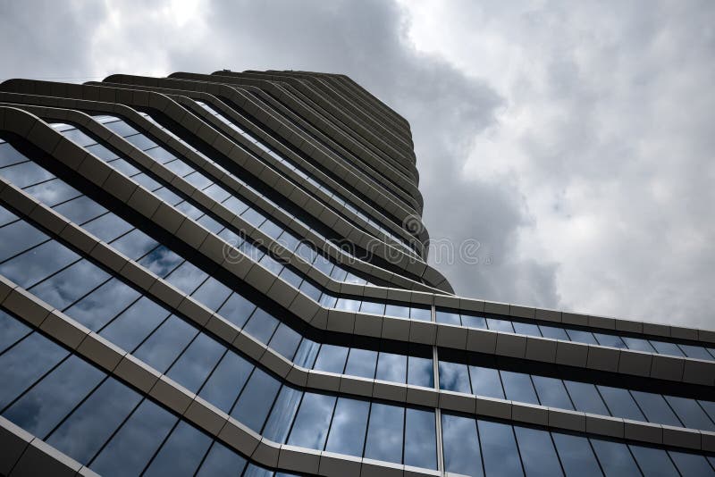 Large Building Angle Shot with Sky Stock Image - Image of steel ...