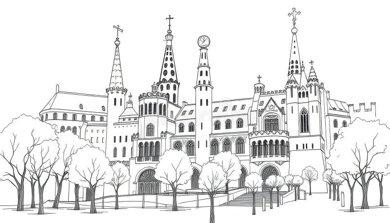 Large Building with a Cross on Top Stock Photo - Image of cathedral ...