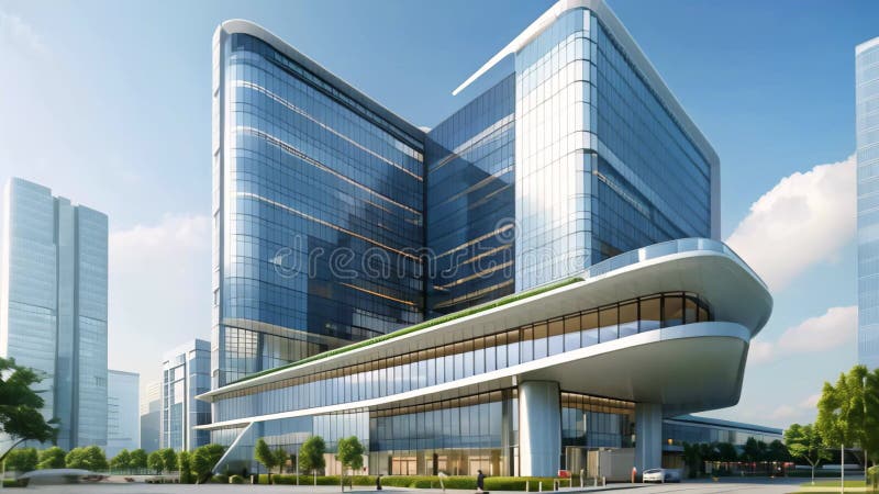 Large Building Featuring a Multitude of Windows on Top, Showcasing a ...