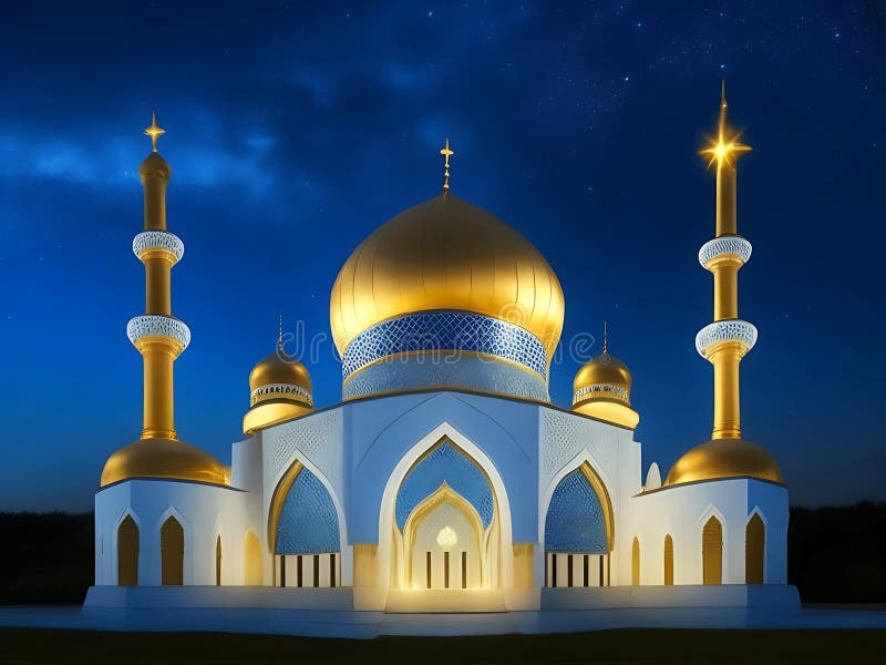 A Large Building with a Gold Dome and a Blue Sky Background Stock ...