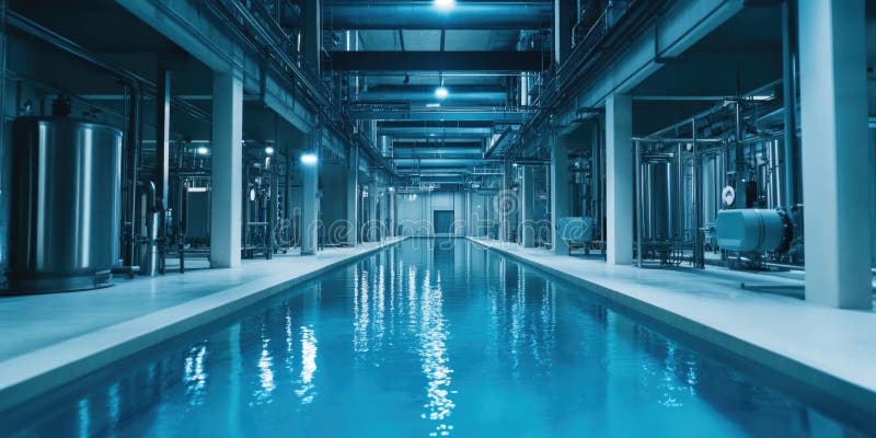 Large Building Interior with Pool Stock Photo - Image of pools ...