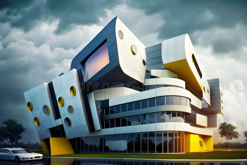 Large Building with Lot of Windows on it Generative AI Stock ...