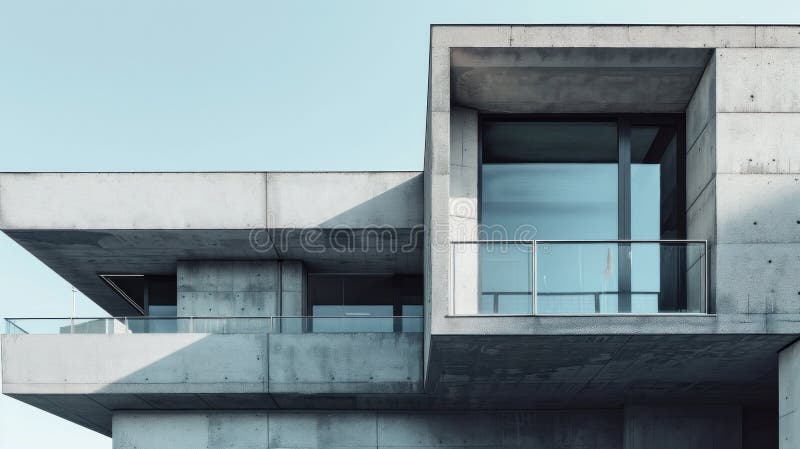 A Large Building with a Lot of Windows and a Slanted Roof Stock Photo ...