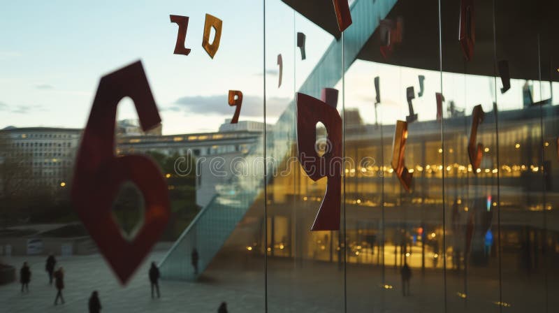 A Large Building with Many Windows Stock Illustration - Illustration of ...