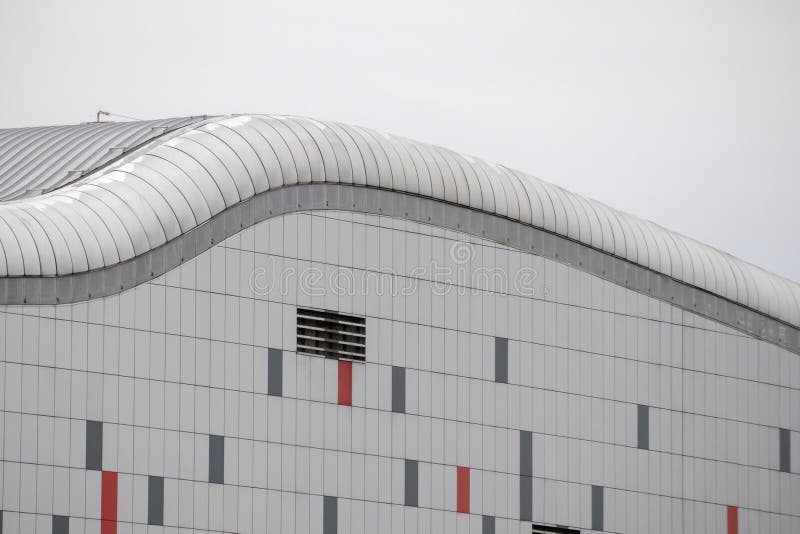 .a Large Building with Modern Architecture. the Building is Made of ...