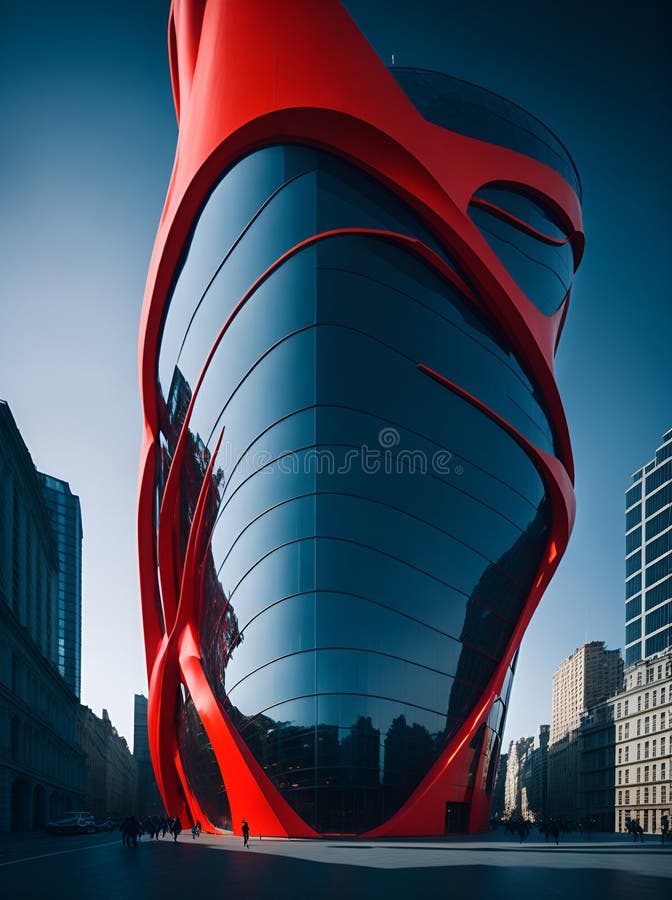 Curved Facade Perspective Stock Illustrations – 92 Curved Facade ...