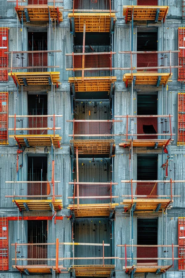 A Large Building with Scaffolding on Its Side, Perfect for Construction ...