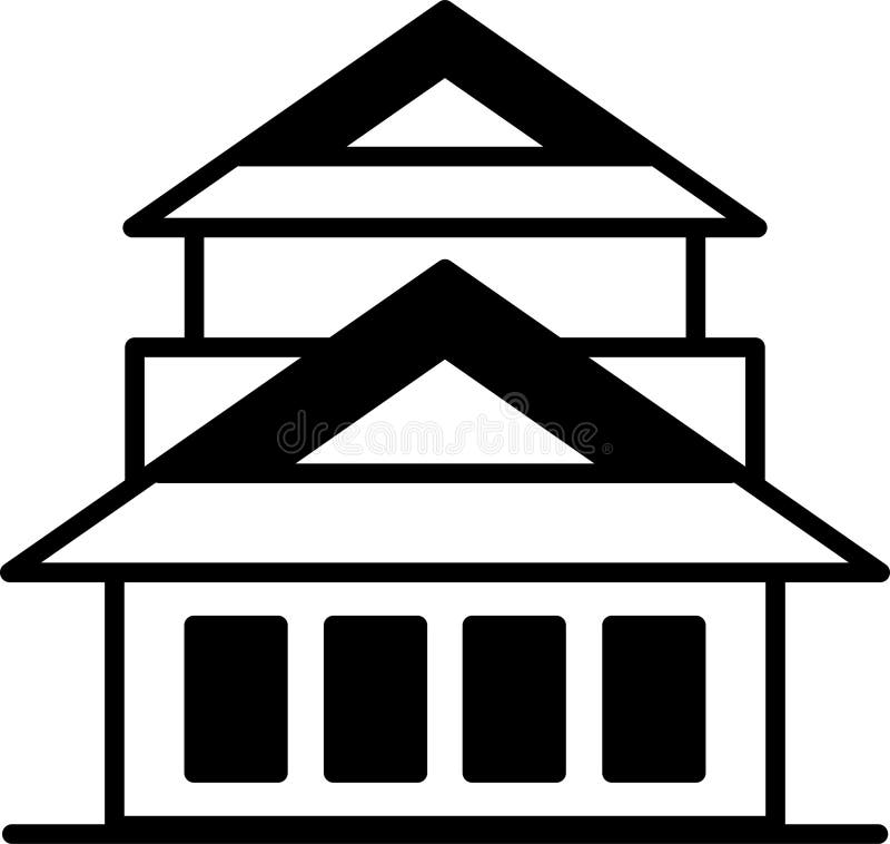 A Large Building with a Slanted Roof Stock Vector - Illustration of ...