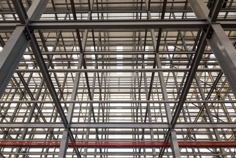 The Large Building Structures Made with Steel Stock Image - Image of ...