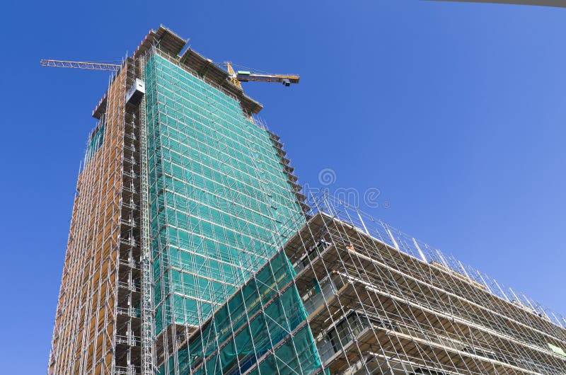 Large Building Under Construction Stock Image - Image of cast ...