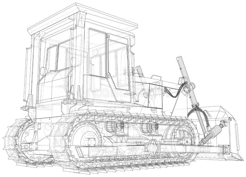 Excavator Wire Frame Stock Illustrations – 880 Excavator Wire Frame ...
