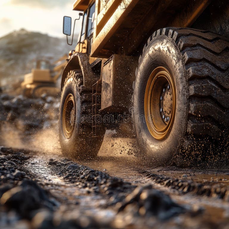 Large Bulldozer Working at a Rugged Construction Site. Stock Photo ...