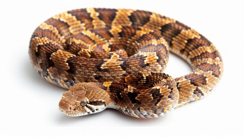 Large Bullsnake is Coiled and Poised Showcasing Its Beautiful Patterned ...