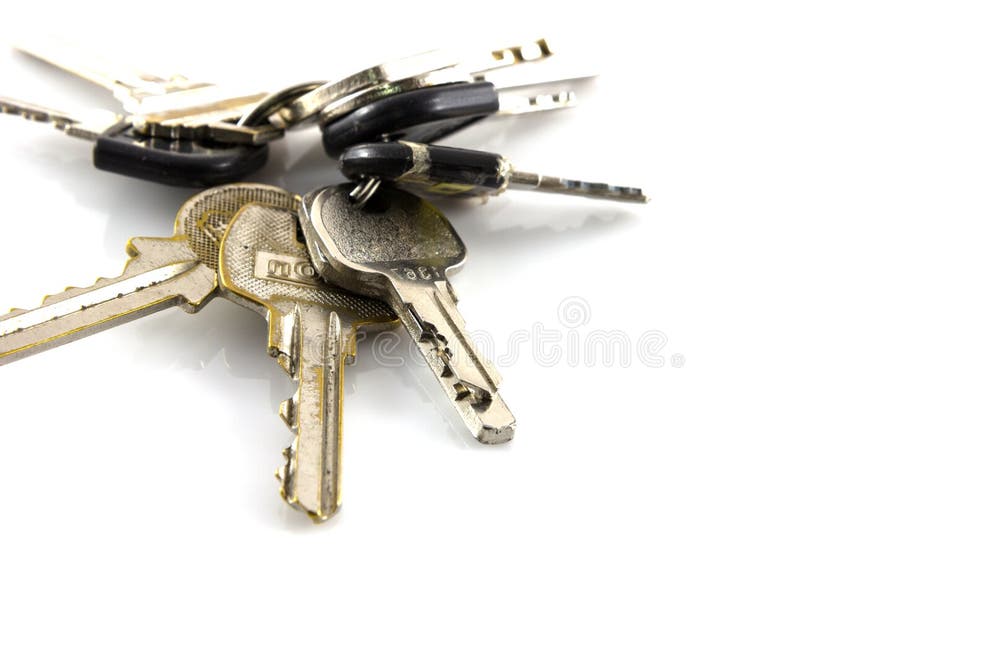 Large Bunch of Keys Isolate Stock Photo - Image of brown, silver: 109126746