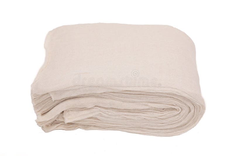 Large Bundle of Off White Cleaning Cloths Seen from the Side Stock ...
