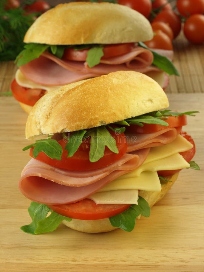 Large buns for breakfast stock image. Image of tomato - 24044009