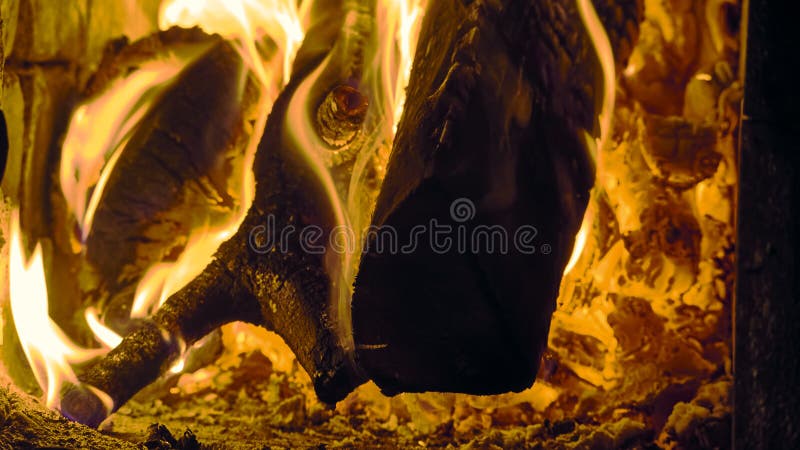 Large Burning Fire with Soft Glowing Flame and Sparkling Around.Fire ...