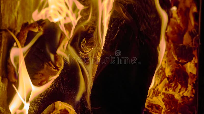 Large Burning Fire with Soft Glowing Flame and Sparkling Around.Fire ...