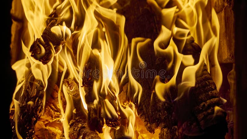 Large Burning Fire with Soft Glowing Flame and Sparkling Around.Fire ...