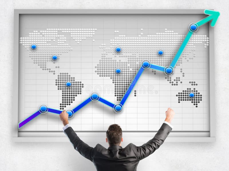 Large Business Graph Showing Growth Stock Photo - Image of connection ...