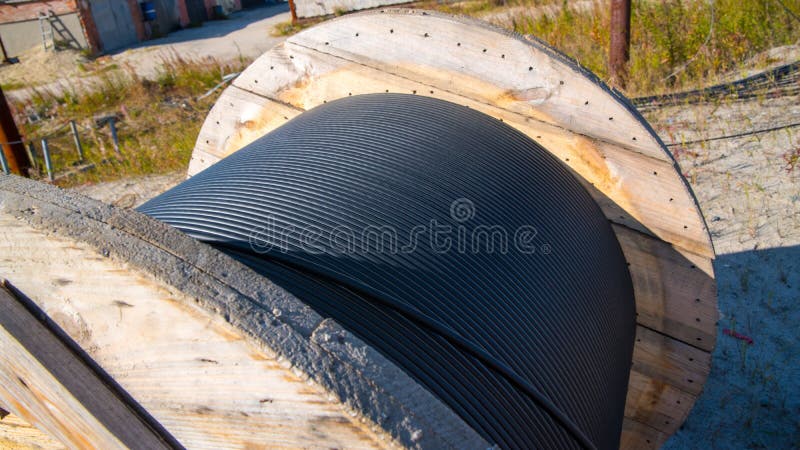 Large Cable Bay on the Drum Construction Site Stock Image - Image of ...