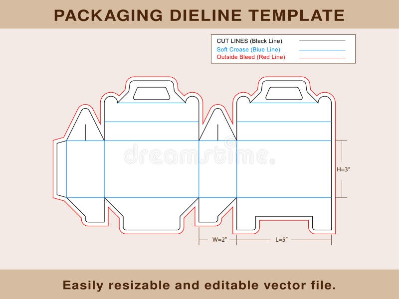 Large Cable Box, Gift Box, Storage Box, Dieline Template Stock Vector ...