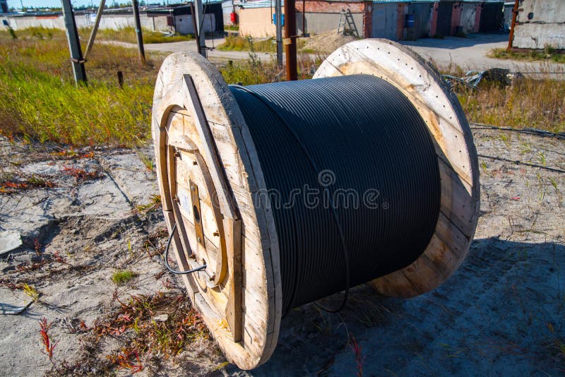 Large Cable Bay on the Drum Construction Site Stock Image - Image of ...