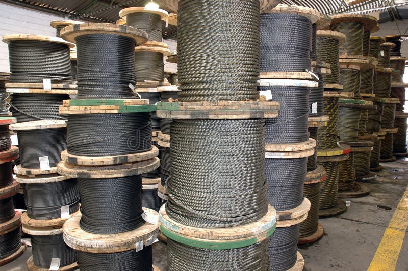 Large cable reels stocked stock image. Image of background - 152229731