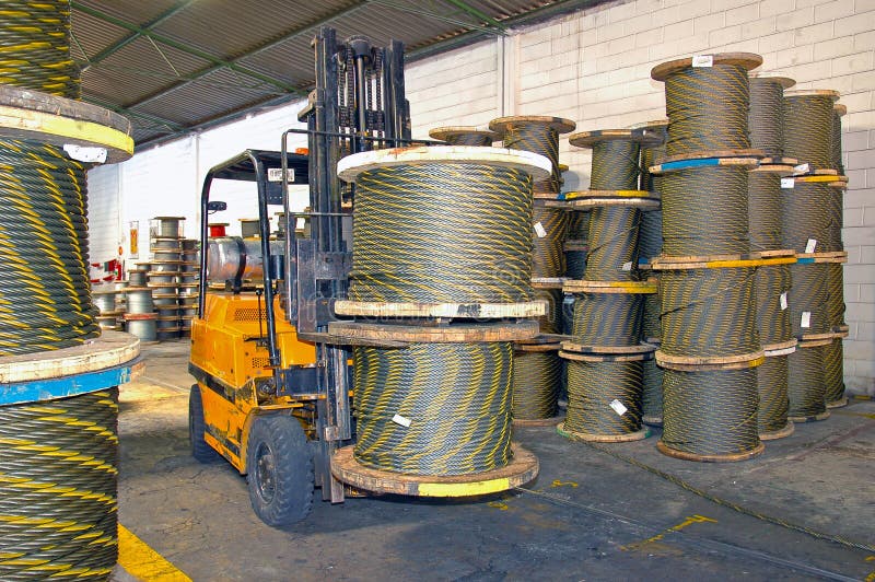 Large cable reels stocked stock image. Image of industry - 152230281