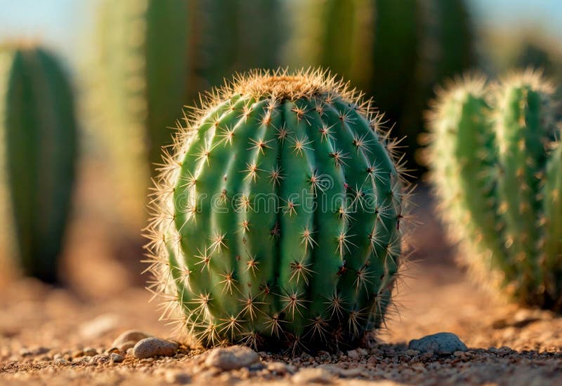 Large Cactus in the Desert. Cactus with Large Thorns. Large Green ...