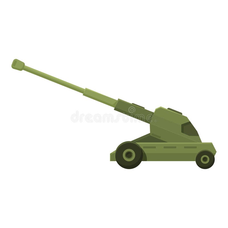 Large Caliber Howitzer Artillery Gun Using Wheeled Chassis Stock Vector Illustration Of Army