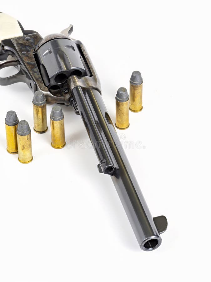 Large Caliber Revolver with Bullets Stock Image - Image of recreation ...