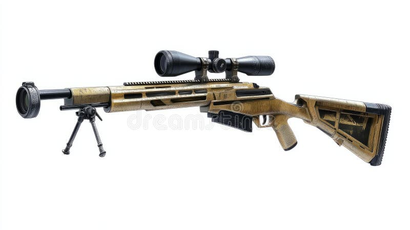 Large Caliber Sniper Rifle. Long Range Weapon. Isolate on a White ...