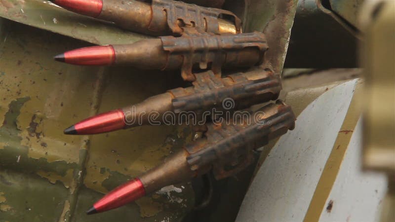 Large-caliber Tank Machine Gun and Cartridges for it Stock Video ...