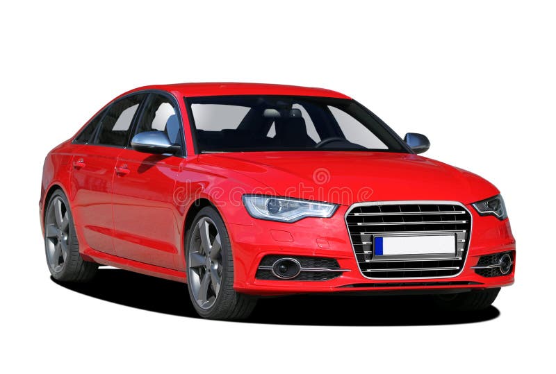 Large Car on White Background, Front View Stock Image - Image of door ...