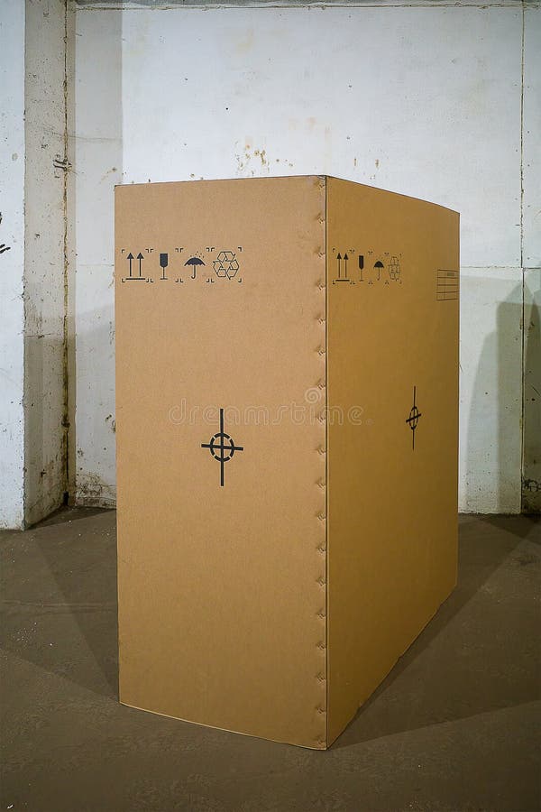 A Large Cardboard Box with a Fragile Cargo Inside Stock Image - Image ...