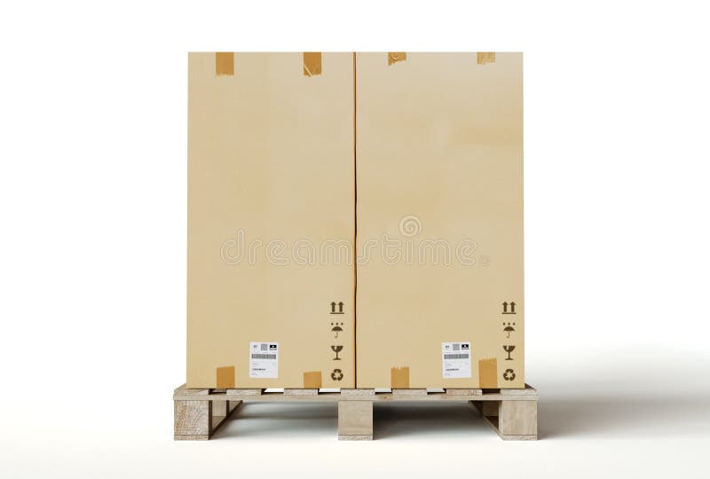 Large Cardboard Box Stack on Wooden Pallet Stock Illustration ...