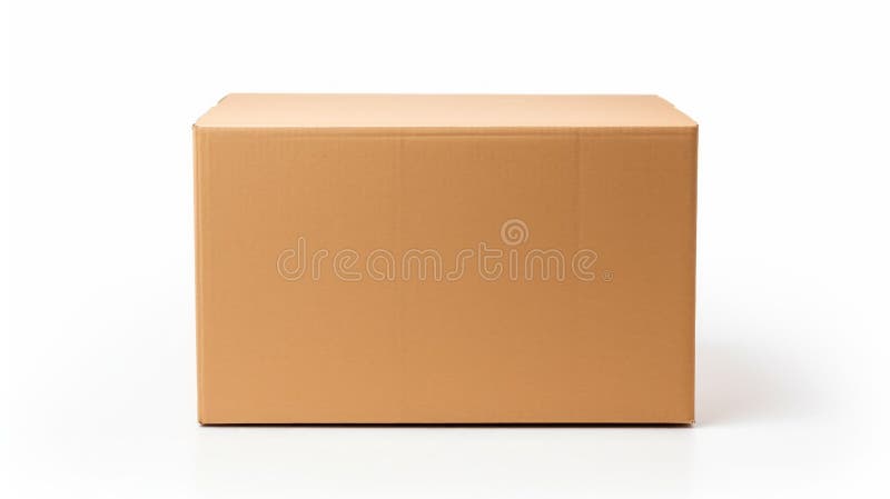 Large Cardboard Postal Box Courier Parcel Isolated on White. Neural ...