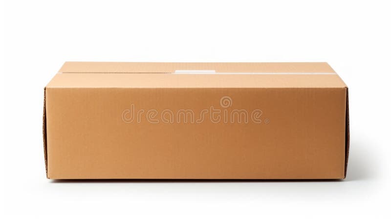 Large Cardboard Postal Box Courier Parcel Isolated on White. Neural ...