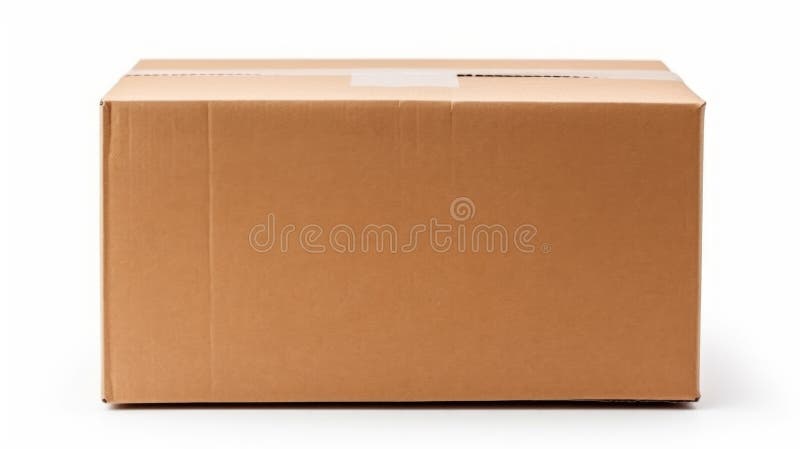 Large Cardboard Postal Box Courier Parcel Isolated on White. Neural ...