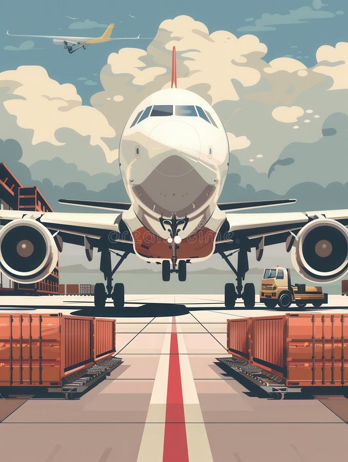 A Large Cargo Airplane is Poised for Loading on the Runway, with ...