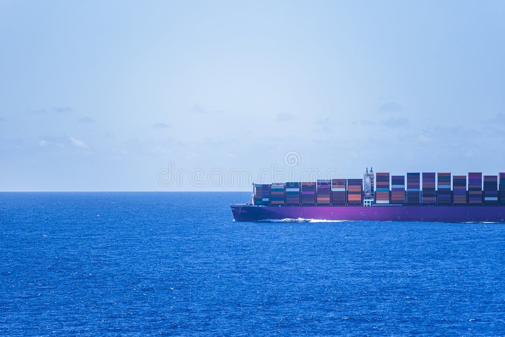 Large Cargo Container Ship Fully Loaded with Colorful Containers. Stock ...