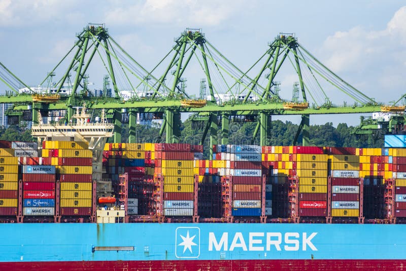 Large Cargo Container Ship "MARY MAERSK" Owned by Maersk, Berthed in ...