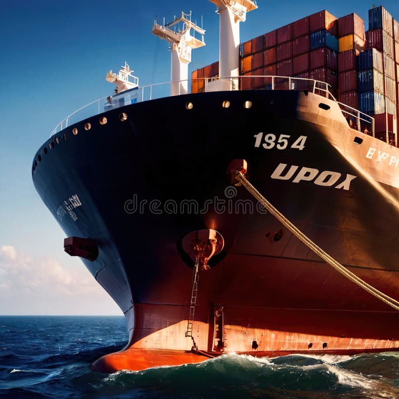 Large Cargo Container Ship, Naval Logistics Shipping Transport ...