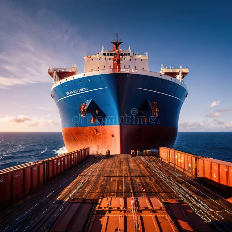 Large Cargo Container Ship, Naval Logistics Shipping Transport ...