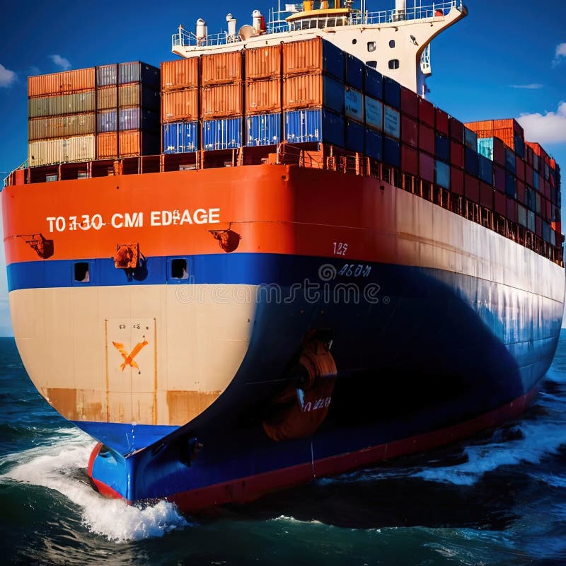 Large Cargo Container Ship, Naval Logistics Shipping Transport ...